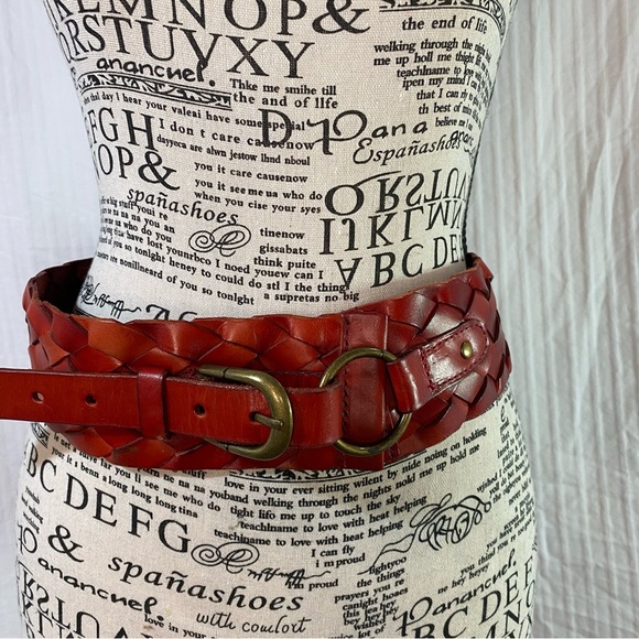 Elise M | Accessories | Elise M Wide Braided Leather Belt Ml Vintage ...